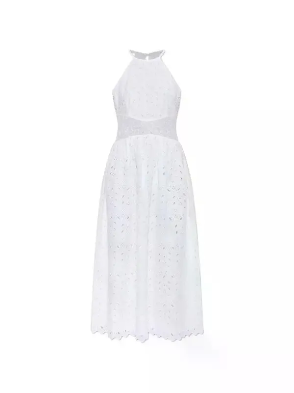 FRAME Broderie Anglaise Halterneck Dress