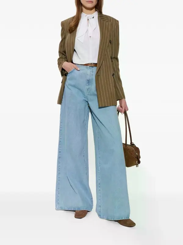 Max Mara Pinstripe Double-breasted Blazer - Green