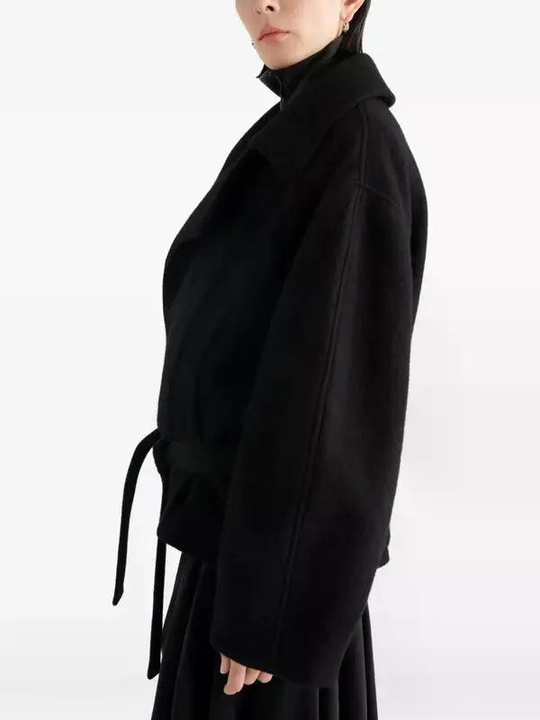 LEMAIRE Short Wrap Coat In Felted Wool And Alpaca Blend