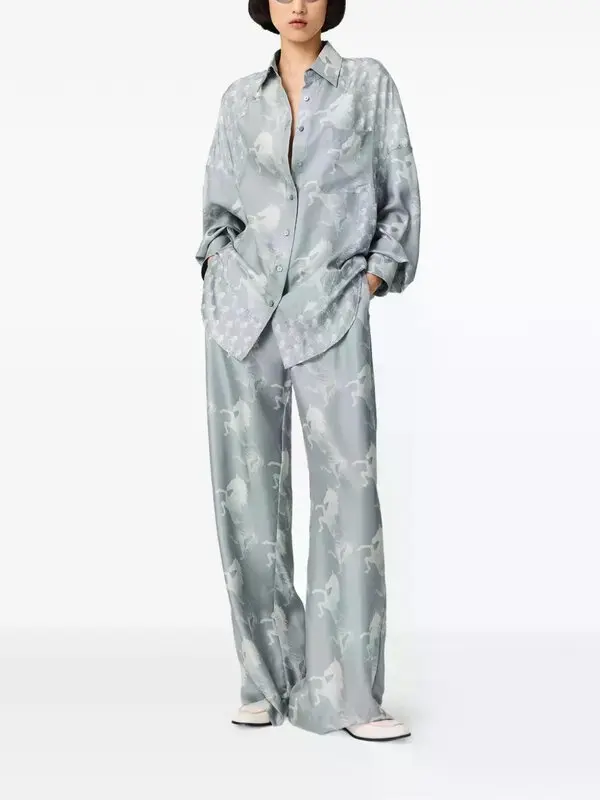 Stella McCartney Horse Print Silk Shirt