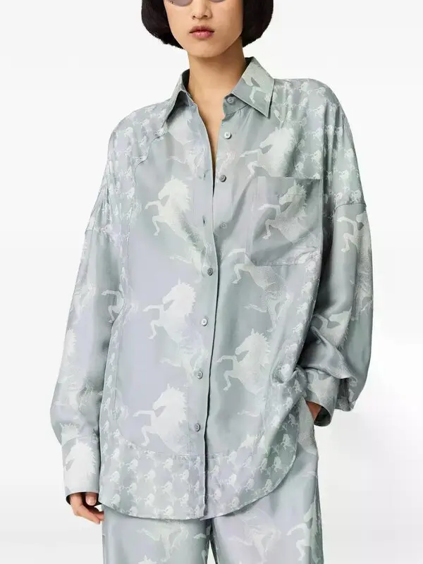 Stella McCartney Horse Print Silk Shirt