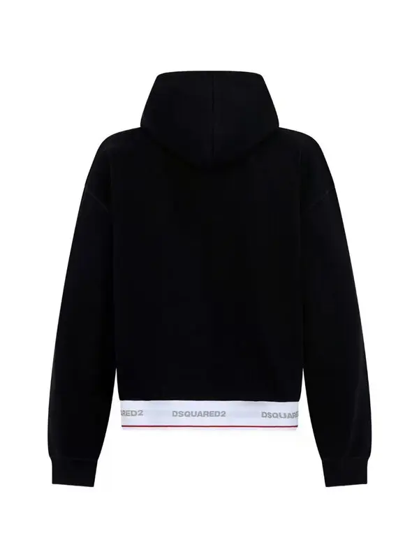 Dsquared2 Logo-tape Relax-fit Hoodie - Black