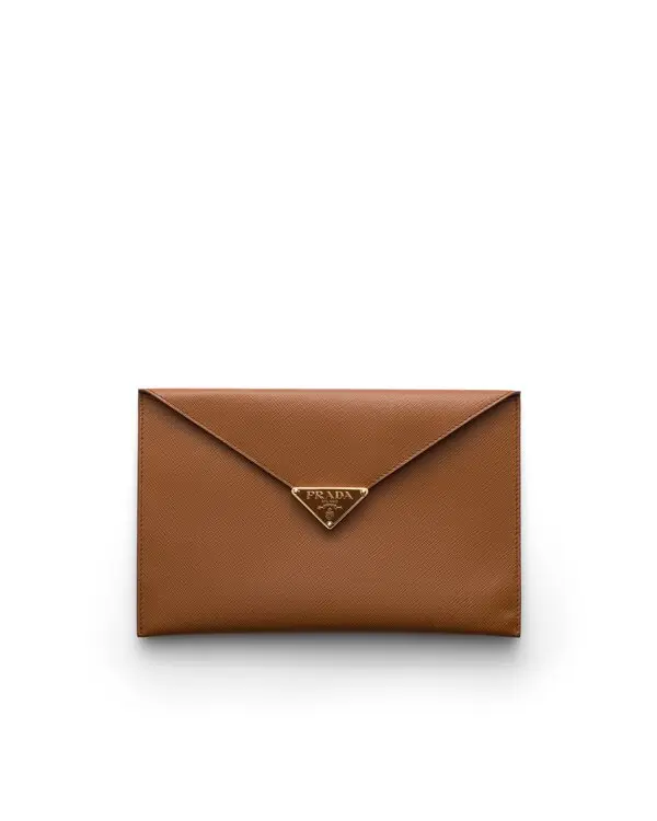 Prada Saffiano Leather Envelope Clutch