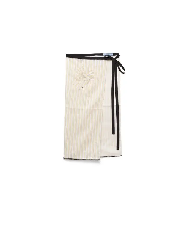 Prada Embroidered Striped Apron - Yellow