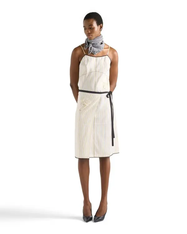 Prada Embroidered Striped Apron