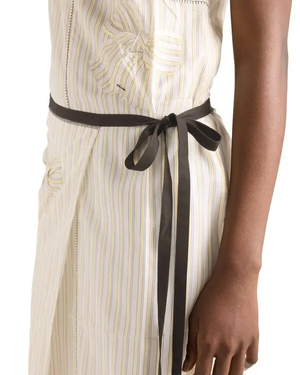 Prada Embroidered Striped Apron