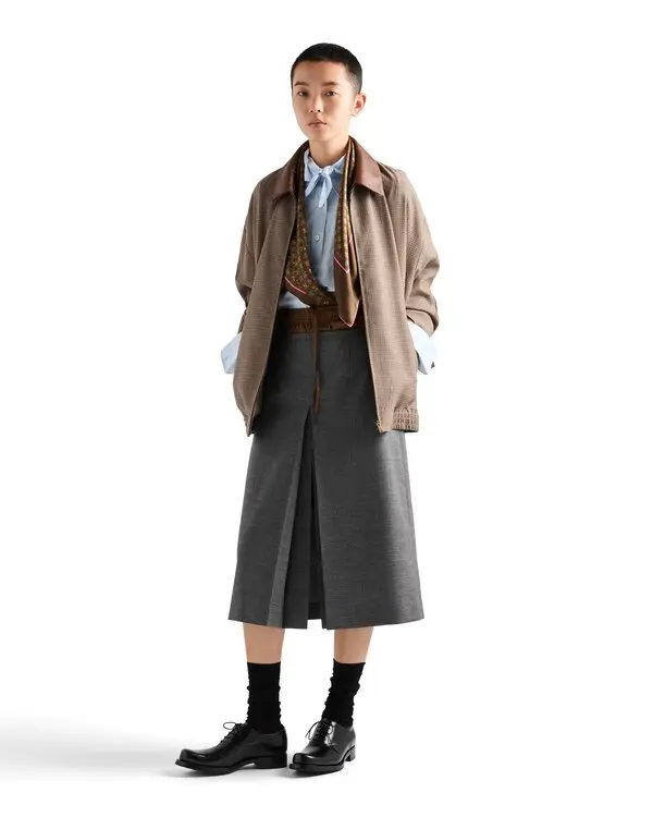 Prada Poplin Shirt With Detachable Scarf - Light Blue
