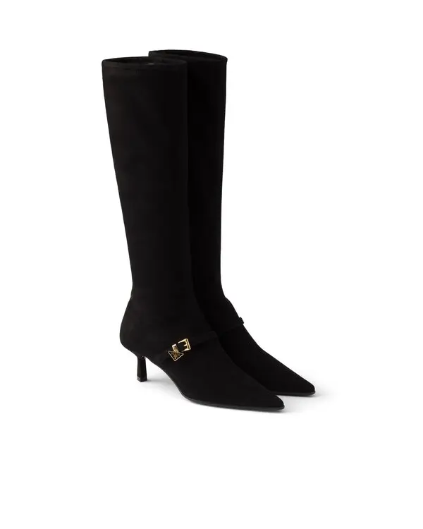 Prada Stretch Suede Boots