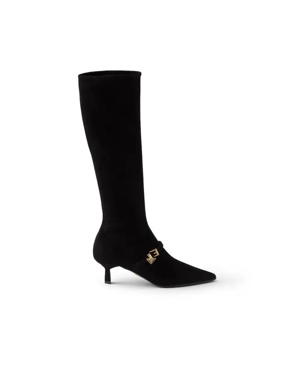 Prada Stretch Suede Boots