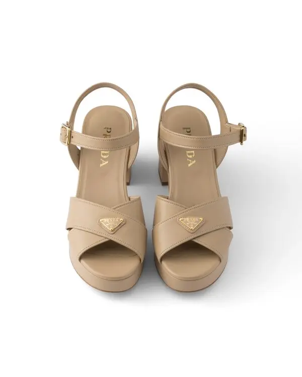 Prada Nappa Leather Platform Sandals