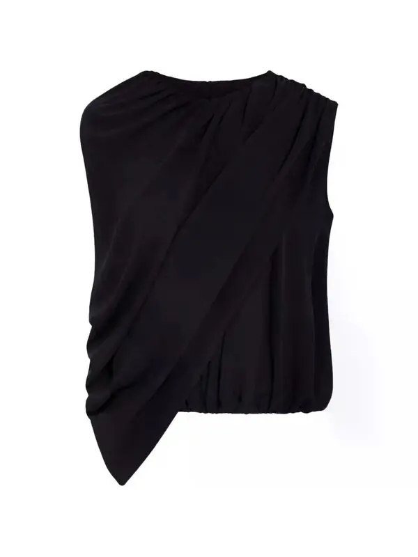 Balenciaga Asymmetric Draped Blouse - Black