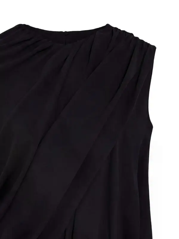 Balenciaga Asymmetric Draped Blouse - Black