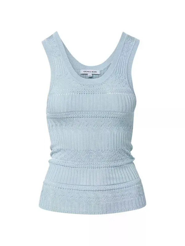Veronica Beard Sandra Pointelle Knit Tank Top - Blue