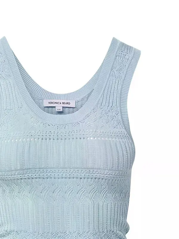 Veronica Beard Sandra Pointelle Knit Tank Top - Blue