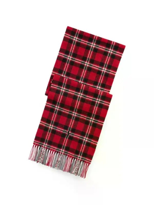 Polo Ralph Lauren Plaid Pony-embroidered Scarf - Red