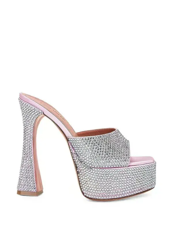 Amina Muaddi Dalida Heeled Sandals - Pink