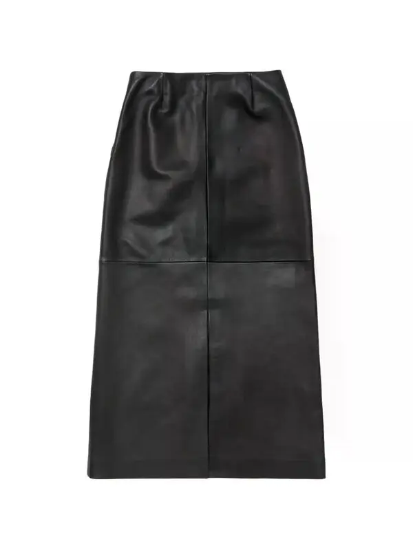 TAIGA TAKAHASHI Leather Midi Skirt