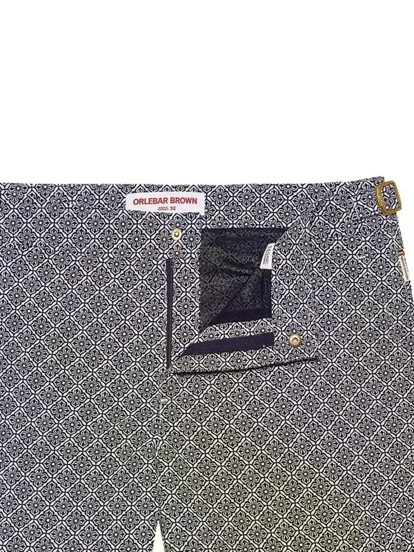 Orlebar Brown Bulldog Portico Jacquard Swim Shorts - Blue