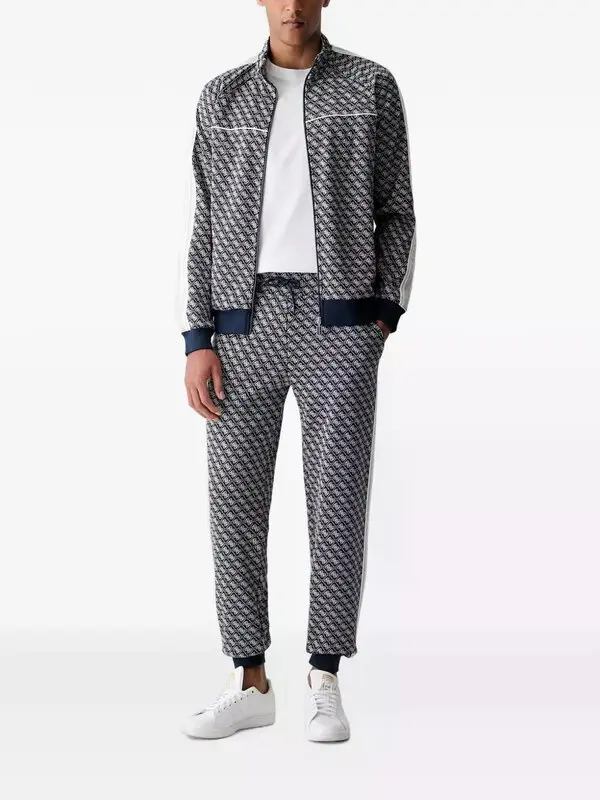 Guess Monogram-print Side-stripe Track Pants