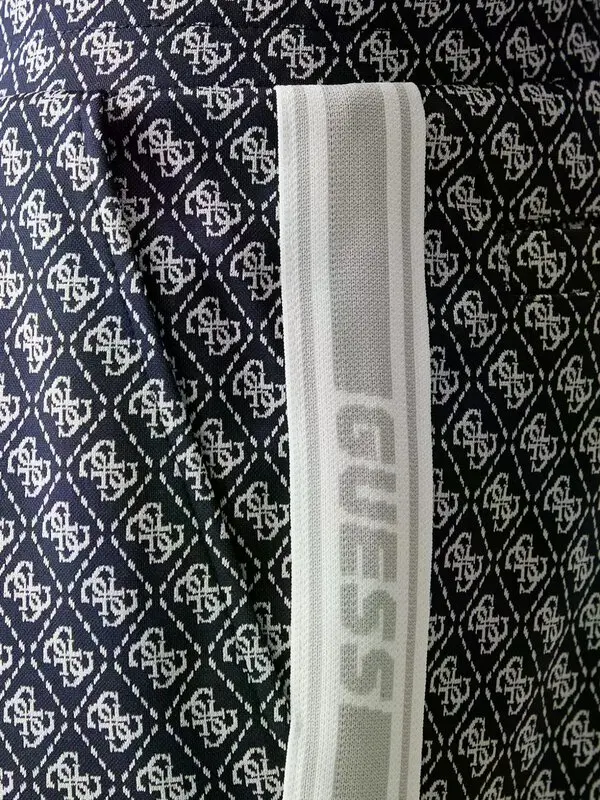 Guess Monogram-print Side-stripe Track Pants