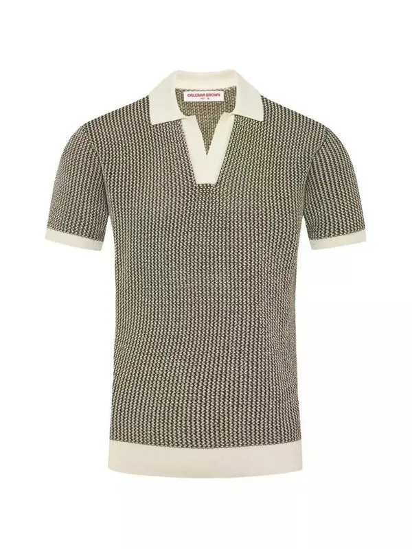 Orlebar Brown Horton Chevron-crochet Polo Shirt - Green