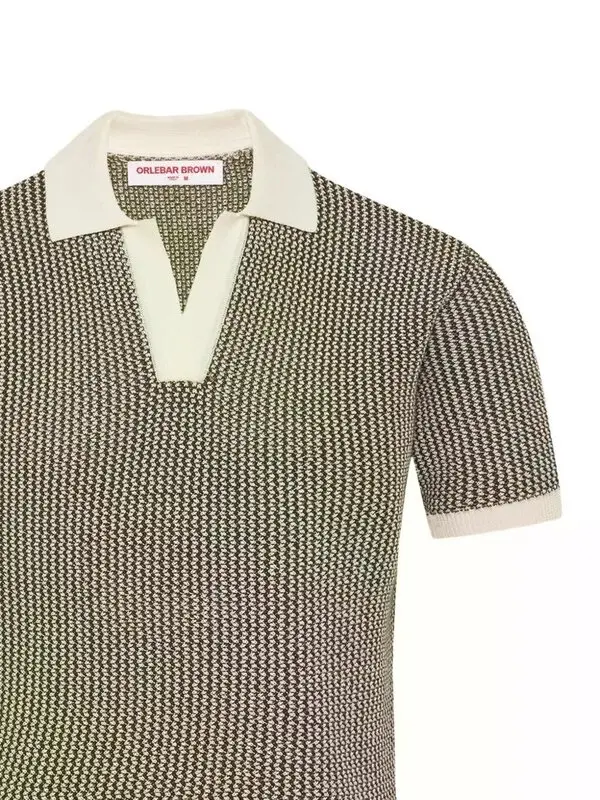 Orlebar Brown Horton Chevron-crochet Polo Shirt