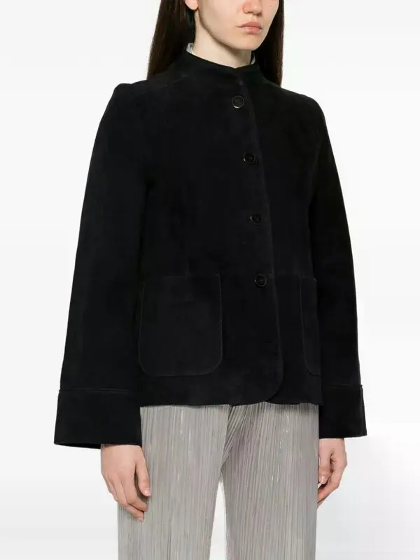 FORTE_FORTE Suede Mandarin-collar Jacket