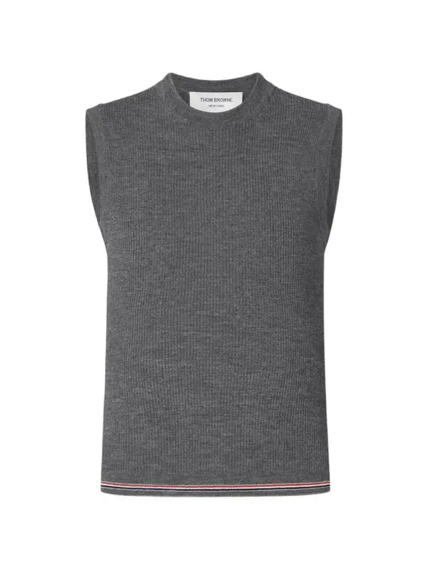 Thom Browne Rwb Stripe Shell Top - Grey