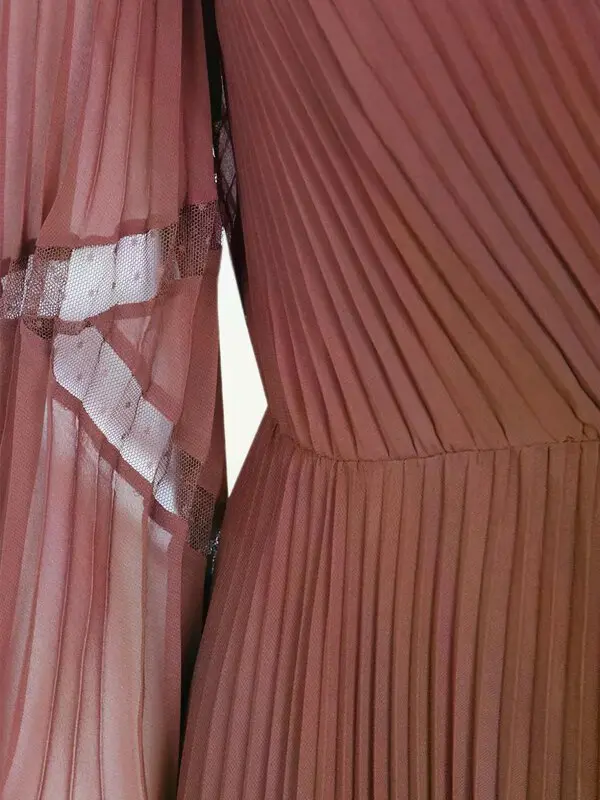 TWINSET Pleated Ruffled Midi Dress