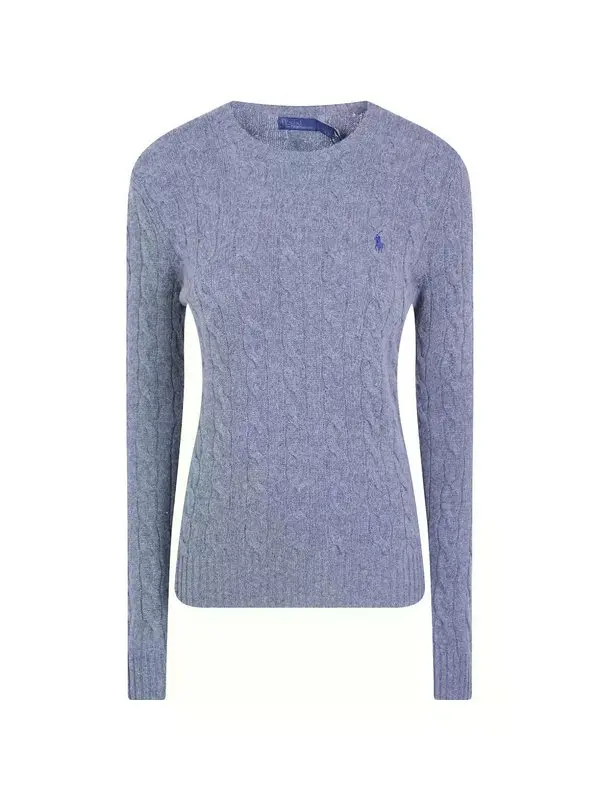 Polo Ralph Lauren Cable-knit Embroidered-logo Sweater - Grey