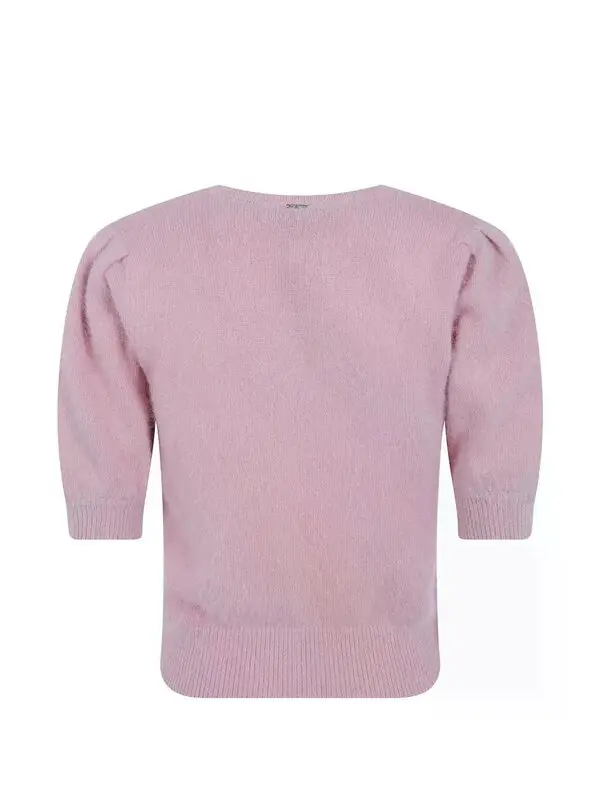 TWINSET Feather-embellished Puff-sleeve Sweater