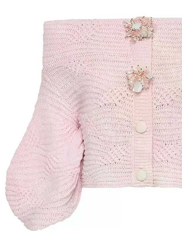Hellessy Off-shoulder Balloon Sleeve Cardigan