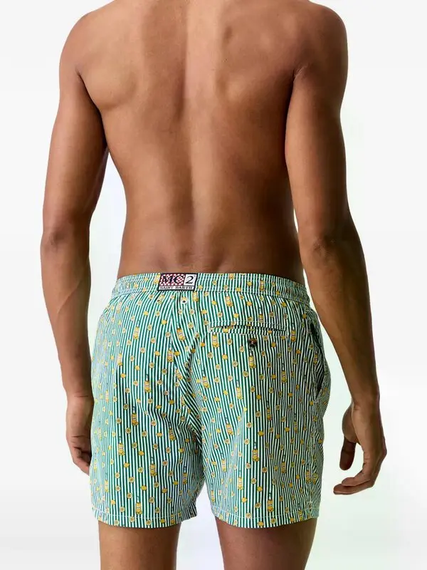 MC2 SAINT BARTH Striped Limoncello Print Swim Shorts