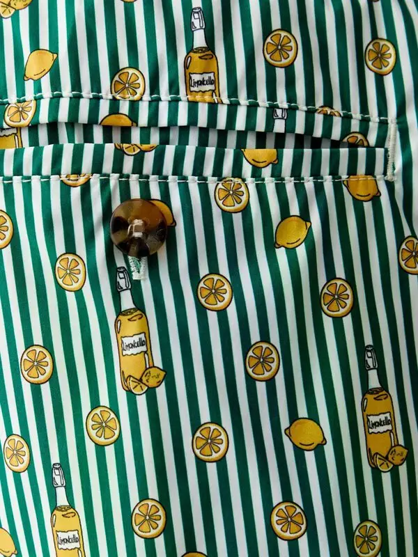 MC2 SAINT BARTH Striped Limoncello Print Swim Shorts