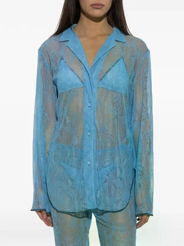 Oseree Floral Lace Shirt