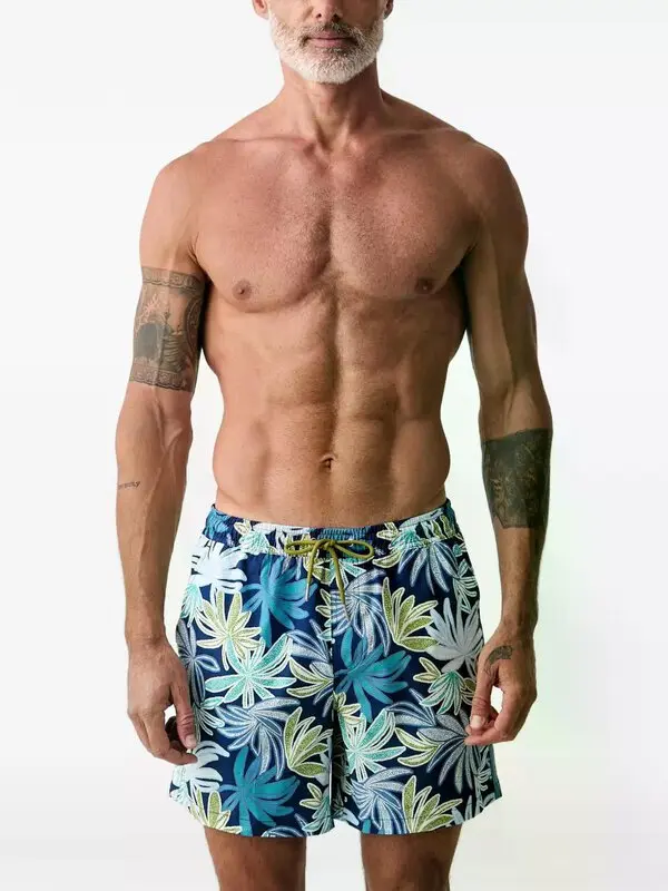 Marc O'polo Leaf-print Drawstring Swim Shorts