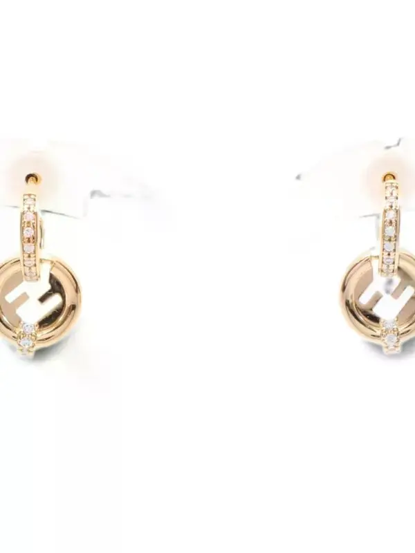 Fendi Everround Rhinestone-embellished Earrings - Gold