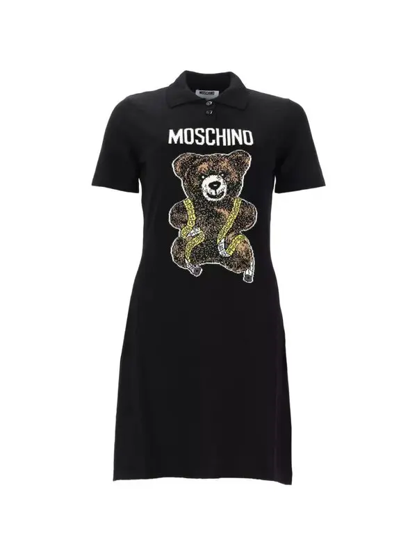 Moschino Teddy Bear Intarsia-knit Dress - Black