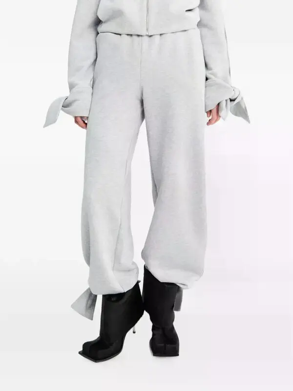 FIDAN NOVRUZOVA Jersey Tie-detail Track Pants - Grey