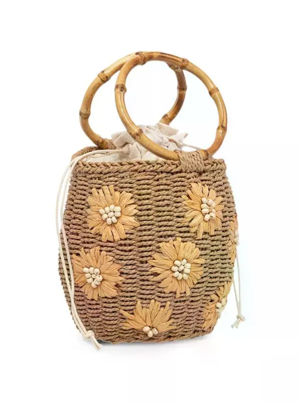 HOSS INTROPIA Norma Floral Appliqué Bamboo Handbag
