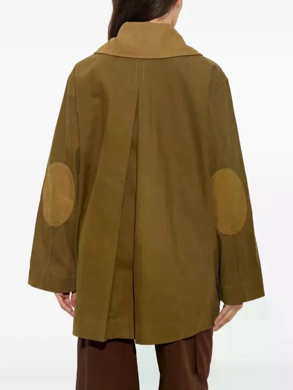 GANNI Patch Pocket Cotton Military Jacket