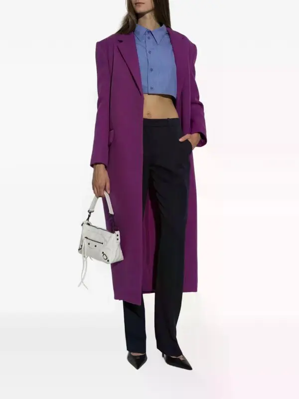 Balenciaga Cropped Long-sleeve Shirt - Blue