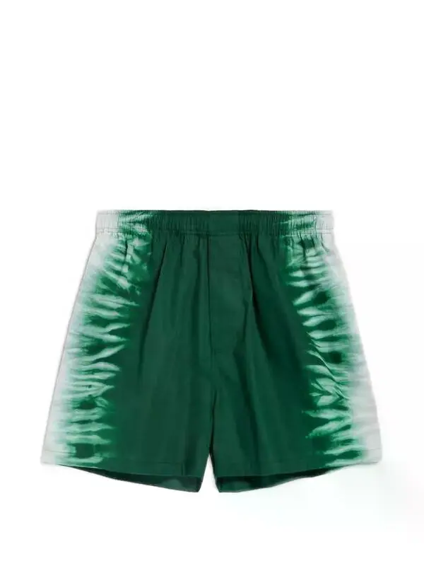 Balenciaga Cotton Tie-dye Shorts - Green