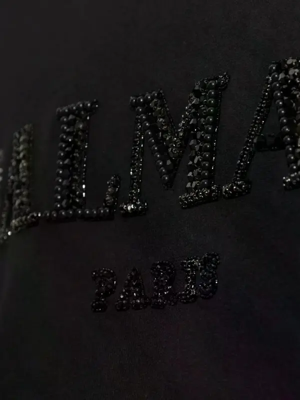 Balmain Crystal-embellished Logo T-shirt