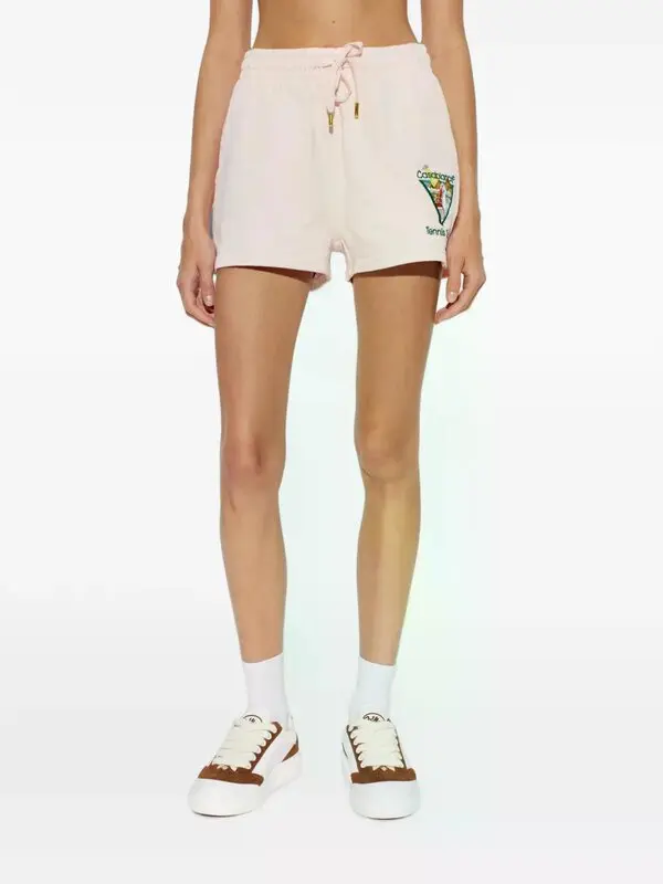 Casablanca Tennis Club Embroidered Shorts - Pink
