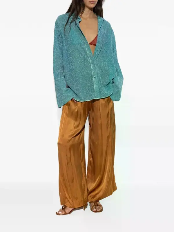 Oseree Glitter-effect Long-sleeve Shirt