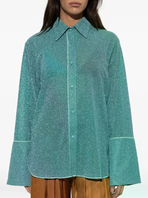 Oseree Glitter-effect Long-sleeve Shirt