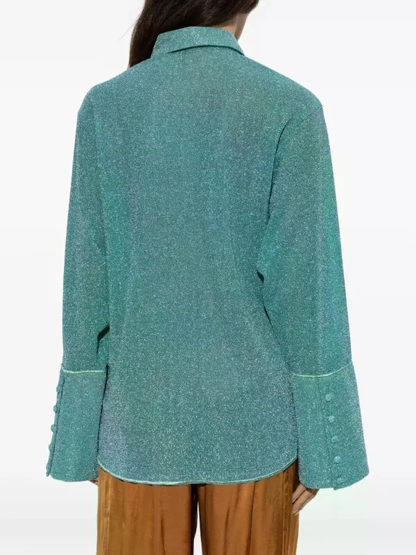 Oseree Glitter-effect Long-sleeve Shirt