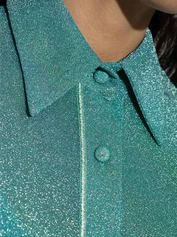 Oseree Glitter-effect Long-sleeve Shirt