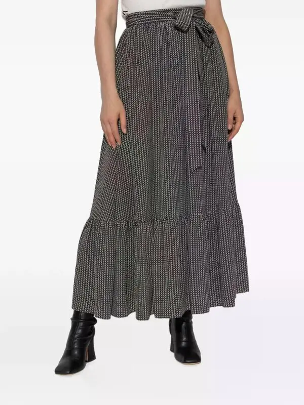 Chloé Geometric-print Tiered Midi Skirt
